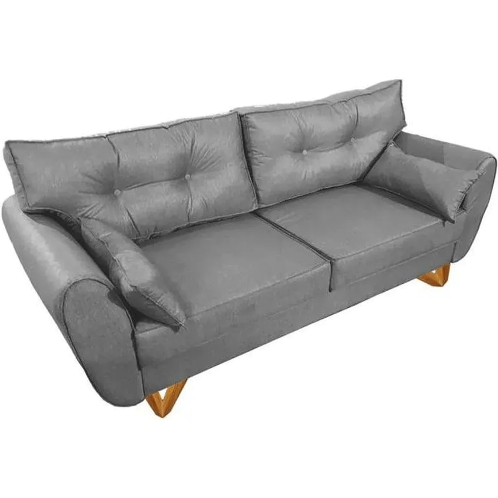 ESTOFADO ROYAL NÁPOLES HOLLAND CINZA 3 LUGARES - Laser Eletro