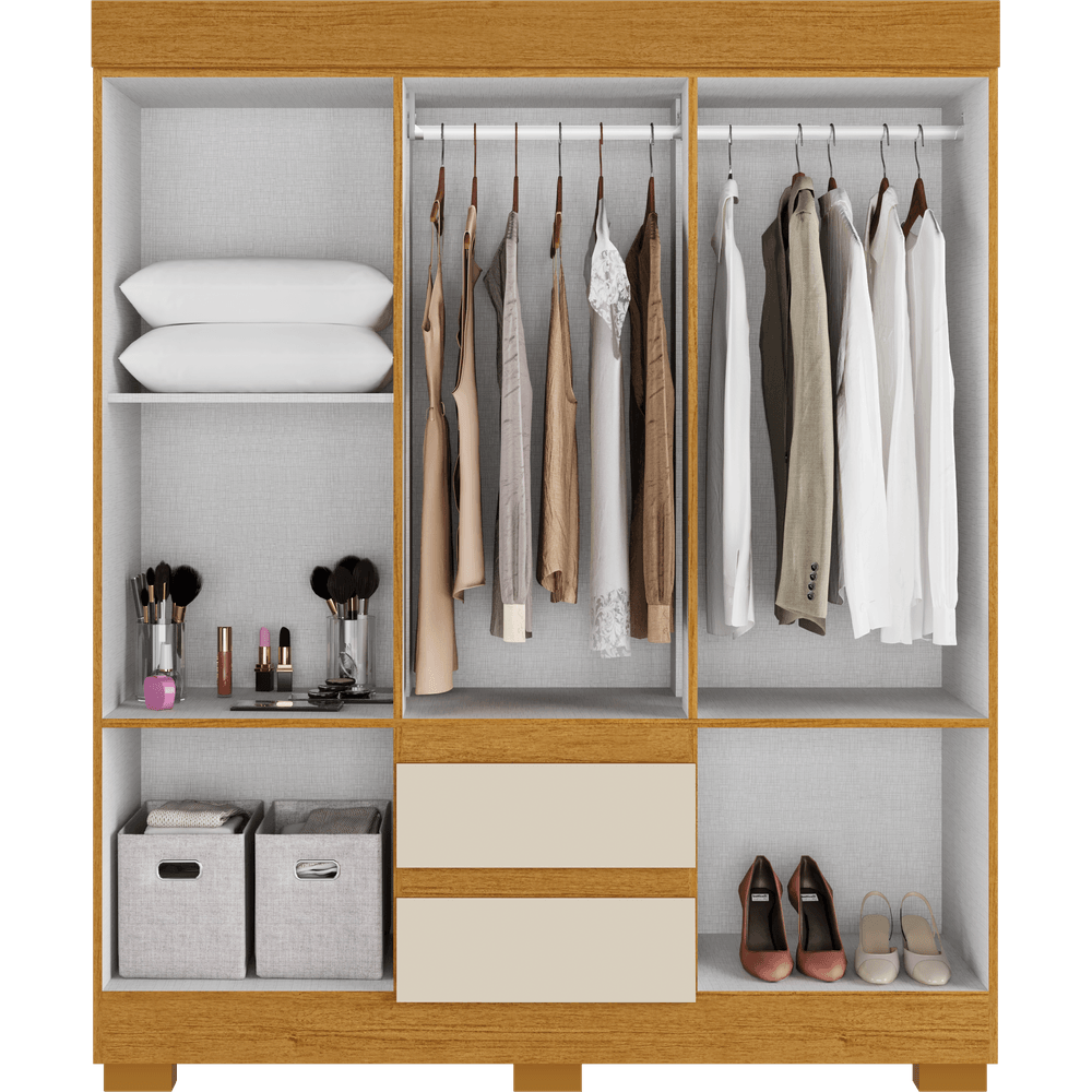 ROUPEIRO ACP MAYA CIN/OFF WHITE 6 PORTAS 2G COM PÉS - Laser Eletro